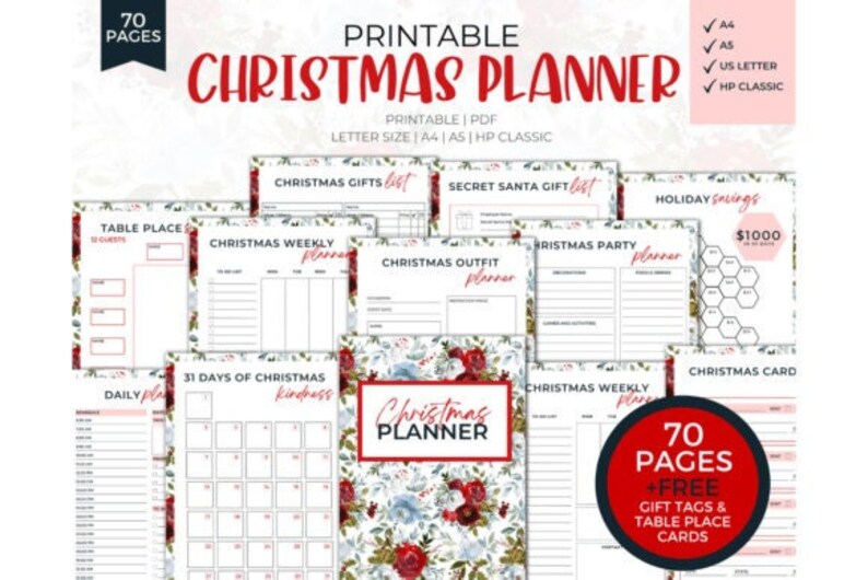 Holiday Printable Christmas Planner, Christmas Holiday Diary to Print ...