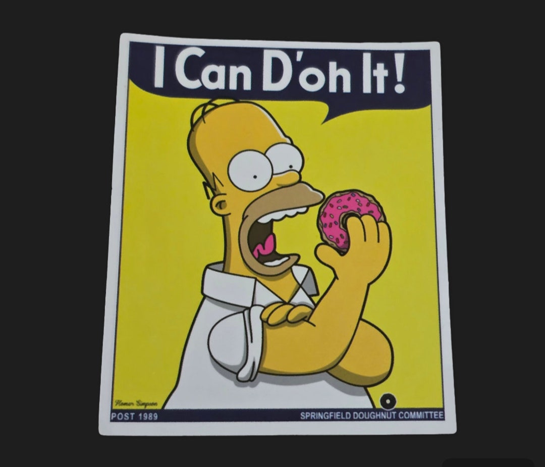 SIMPSONS TV Show Homer Can D'oh It Hard Hat Snowboard Skateboard Car ...