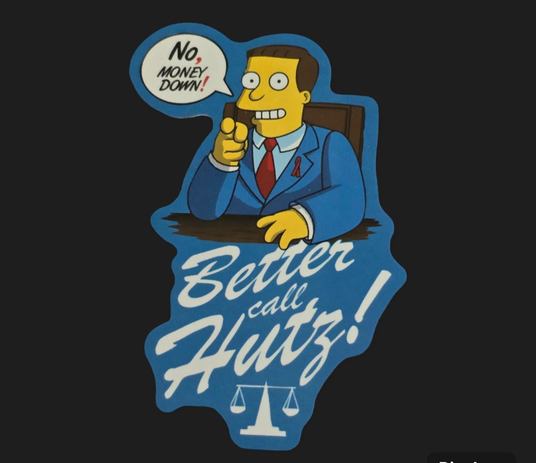 SIMPSONS TV Show Lionel Hutz Lawyer - No Money Down Hard Hat Snowboard ...