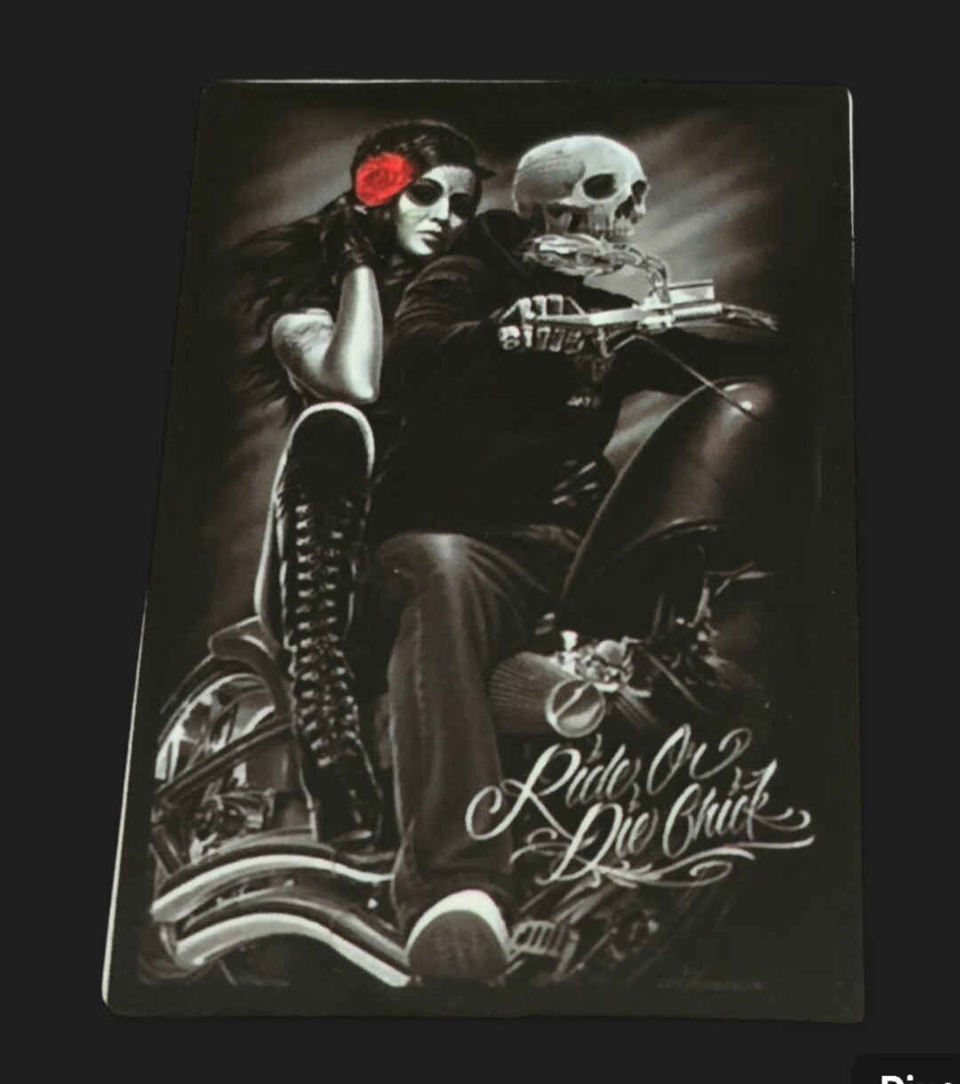 Ride or Die Chick - Skull Skeleton Biker Motorcycle Hard Hat Snowboard ...