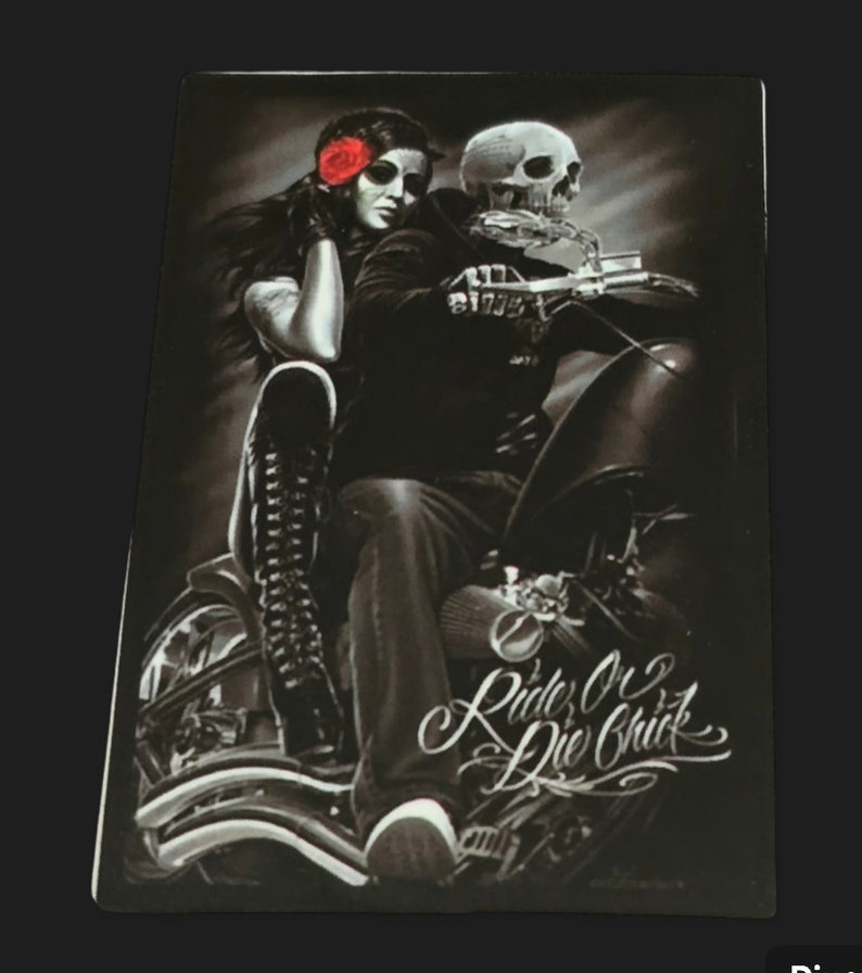 Ride or Die Chick - Skull Skeleton Biker Motorcycle Hard Hat Snowboard ...