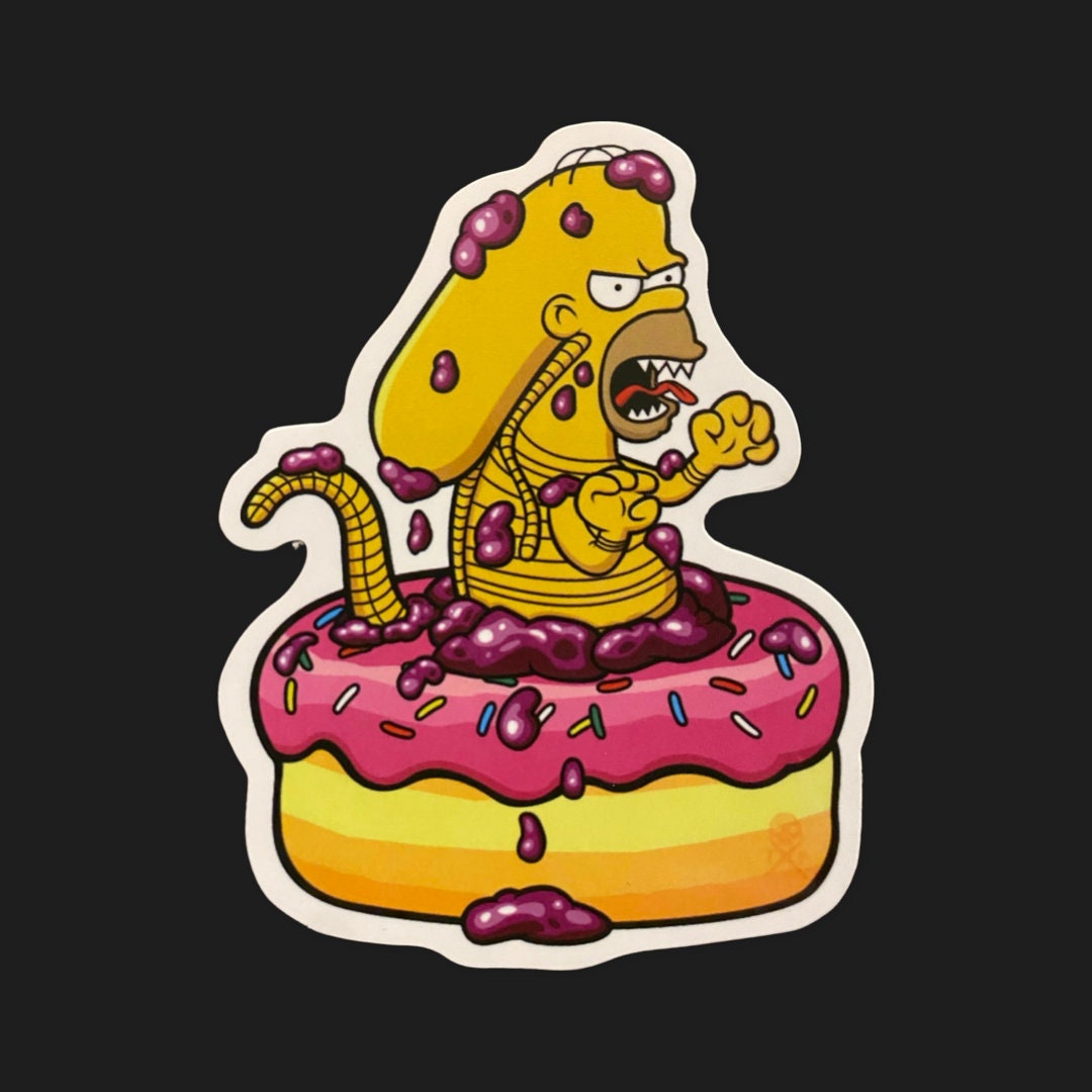 SIMPSONS TV Show Alien Homer Coming Out of a Donut Hard Hat Snowboard ...
