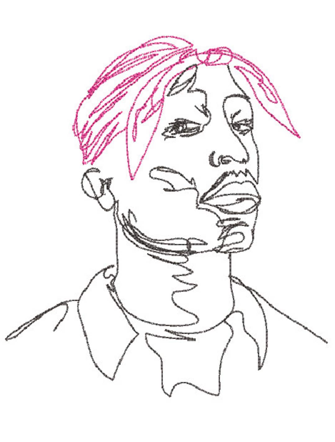 Tupac Outline Embroidery Design - Etsy