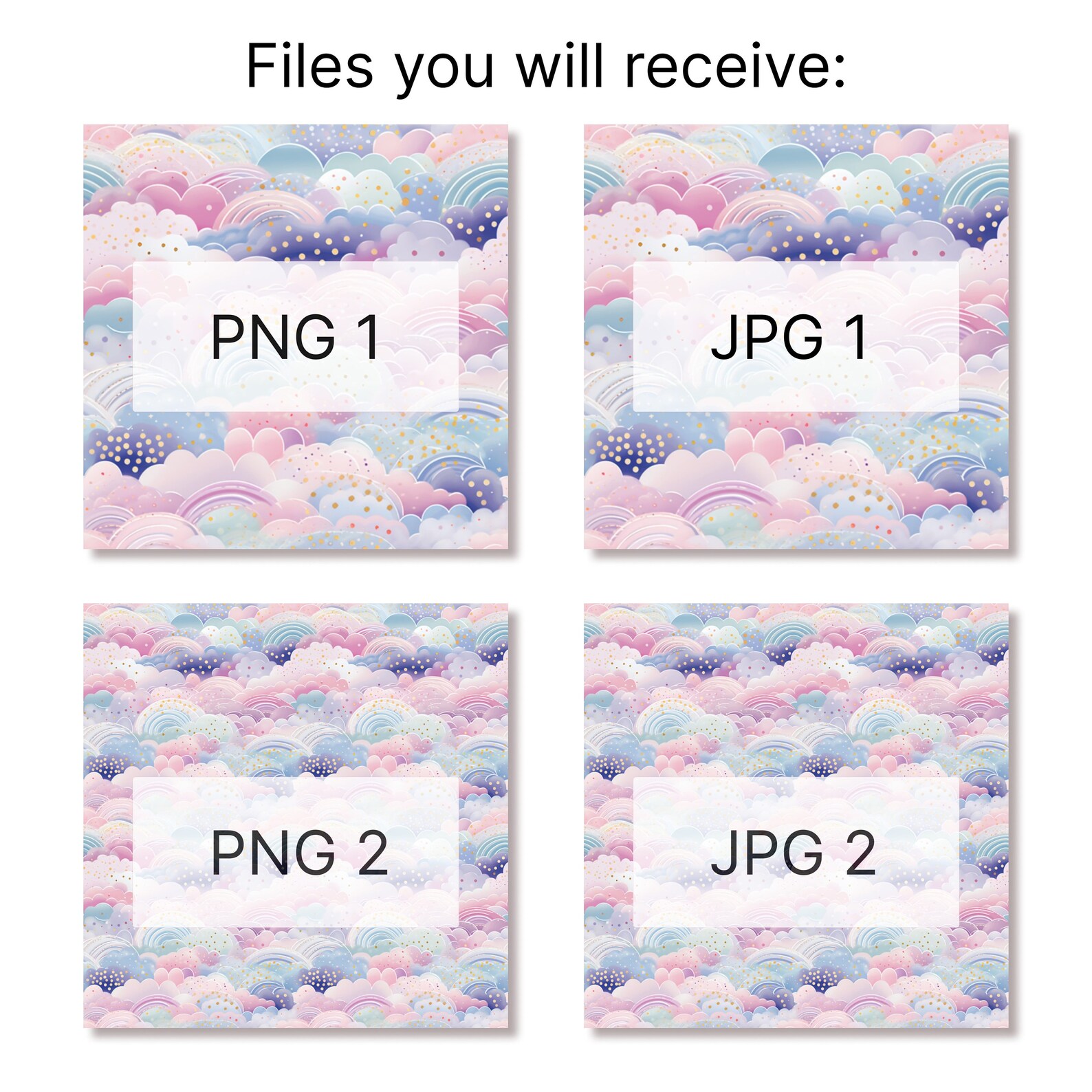 Pastel Dreamy Background Seamless Digital Design Colorful Magical ...