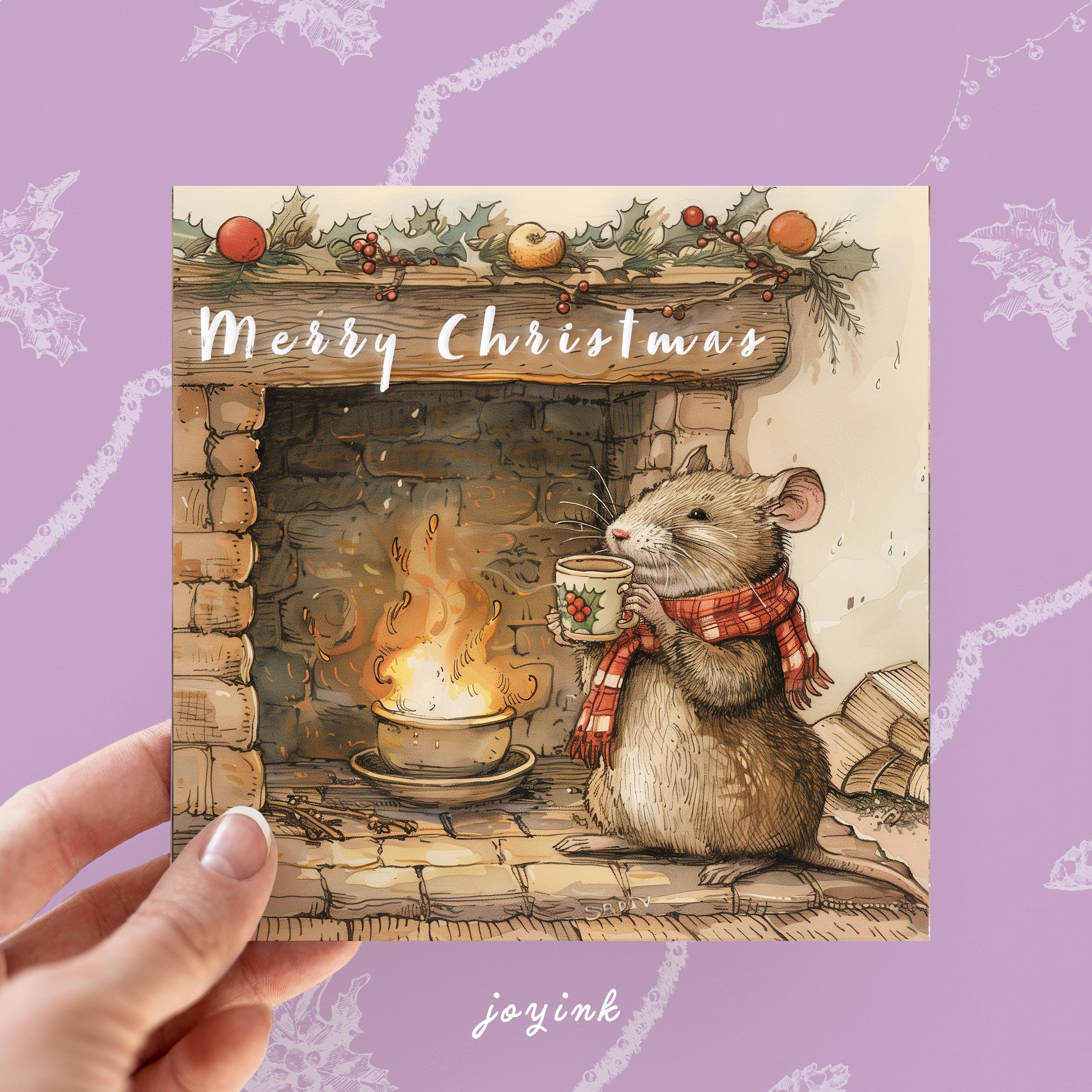Personalised Water Rat Christmas Card, Customisable Holiday Greeting ...