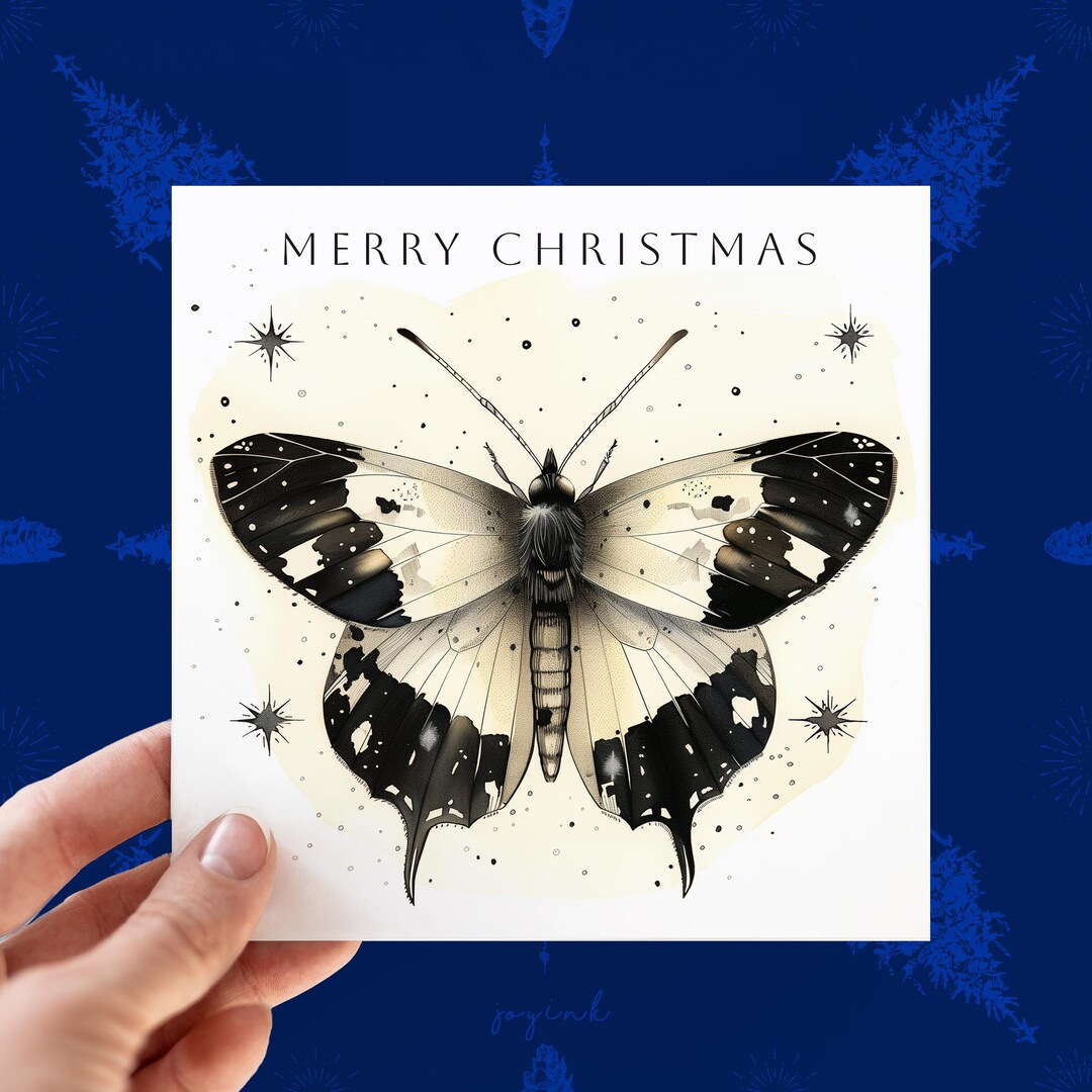Personalised Butterfly Christmas Card, Customisable Butterfly Birthday ...
