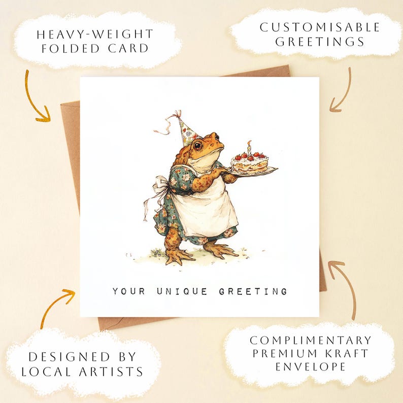Cute Toad Birthday Card, Funny Birthday Card for Her Him Friends, Hoppy ...