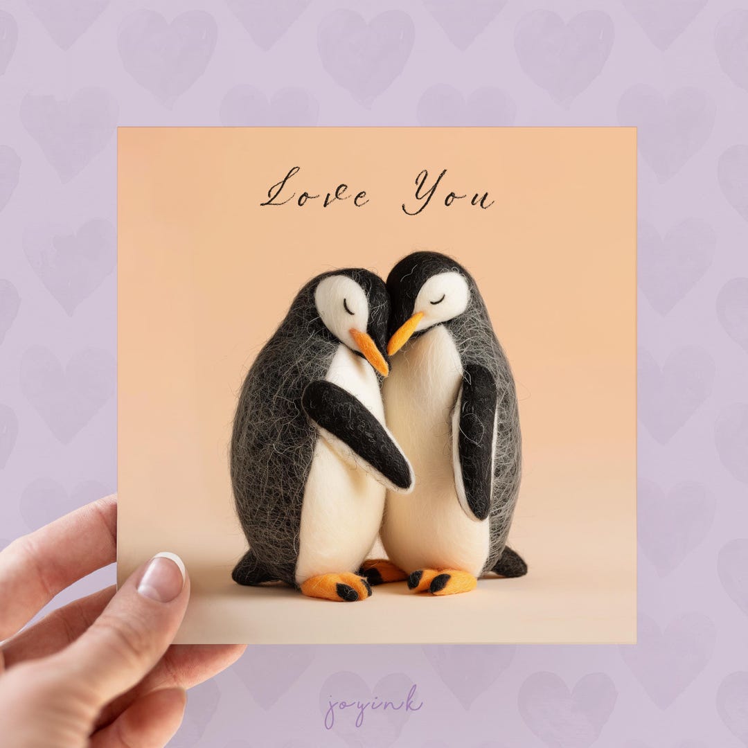 Personalised Penguins Love Card, Happy Valentine's Cards for Him Her ...