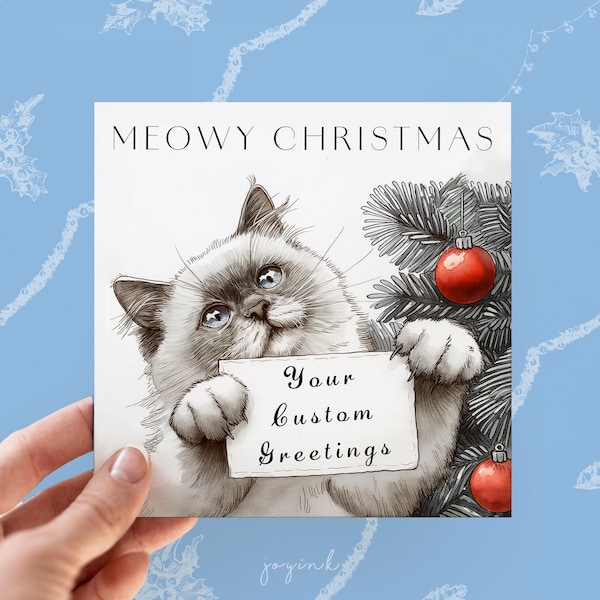 Cat Christmas Cards - Etsy