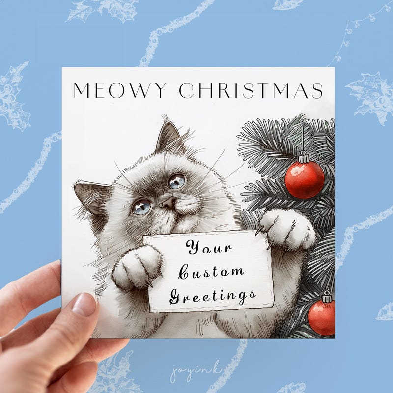 Cat Christmas Cards - Etsy