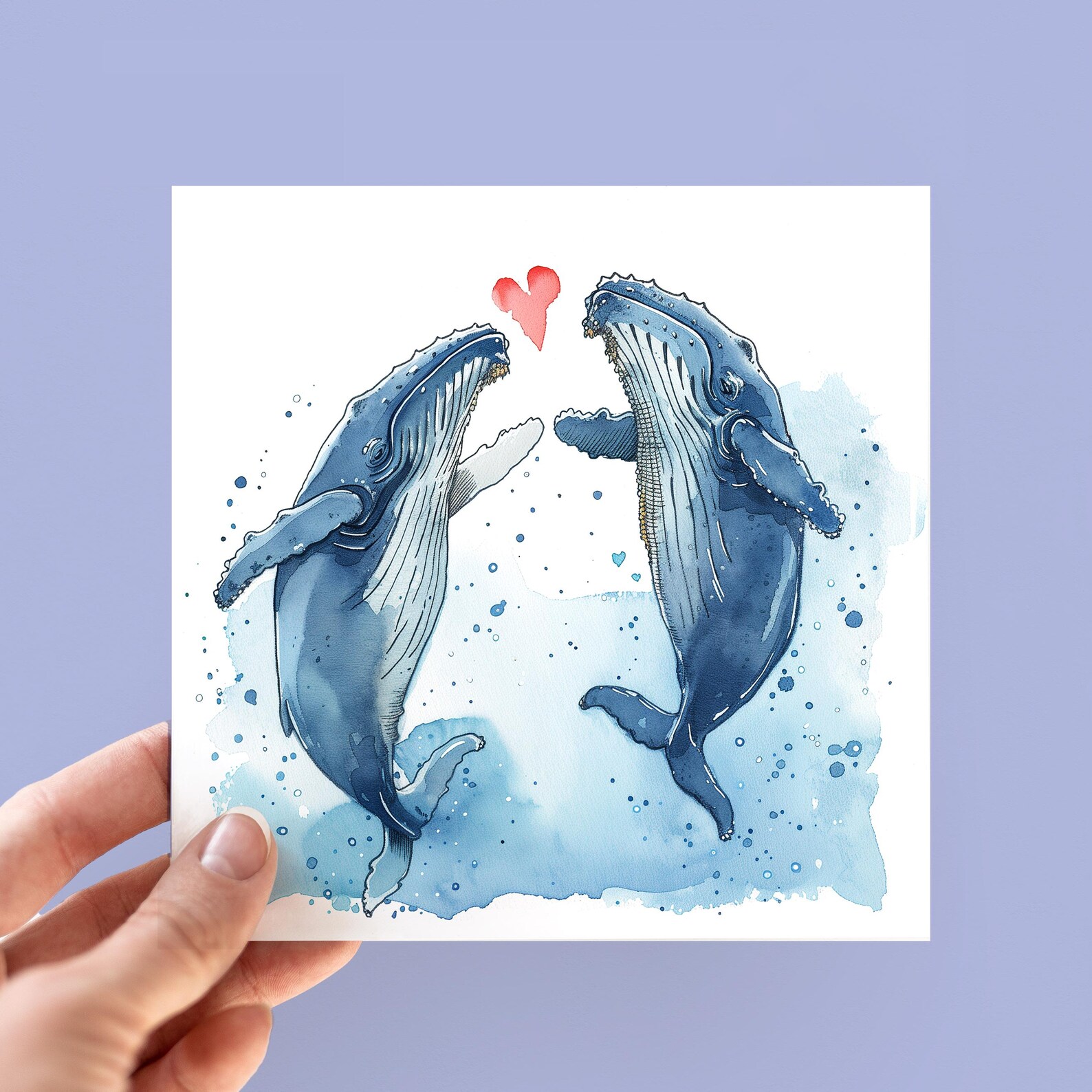 Humpback Whale Greeting Card, Personalised Illustrated Card for Whale ...
