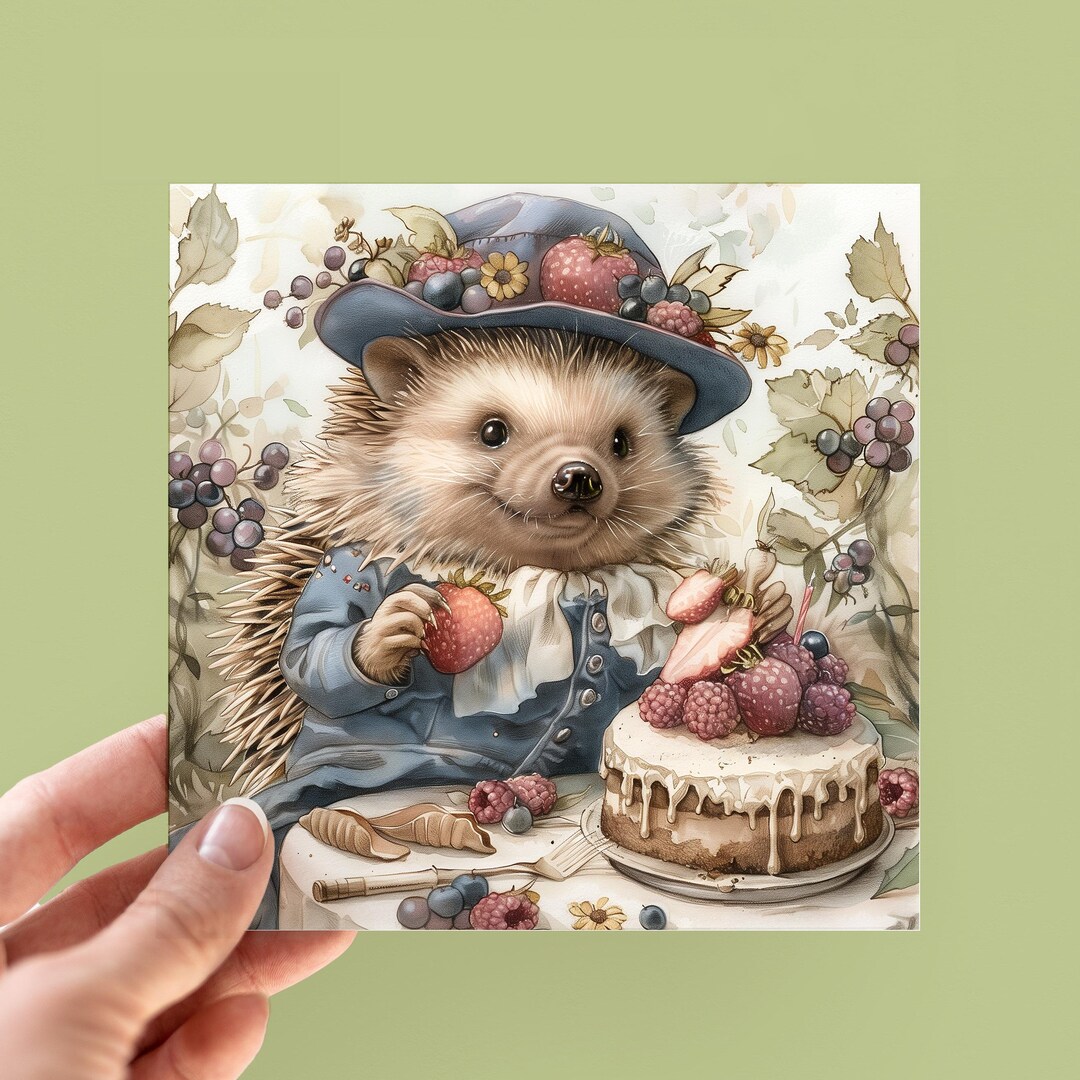 Hedgehog Birthday Cards, Cute Illustrated Woodland Animals Cards ...