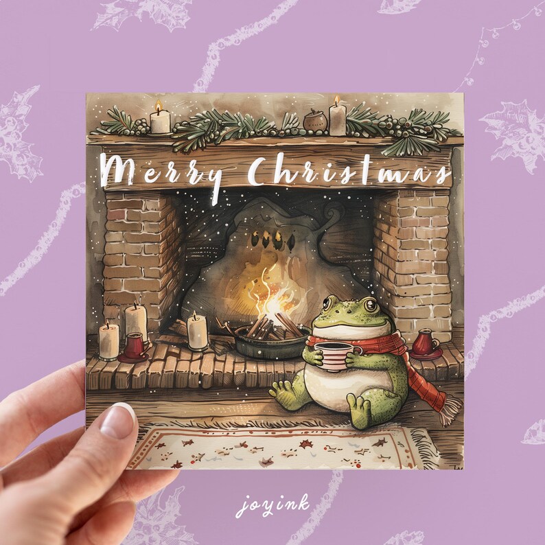 Personalized Frog Christmas Card: Holiday Greetings, Funny Toad Xmas ...