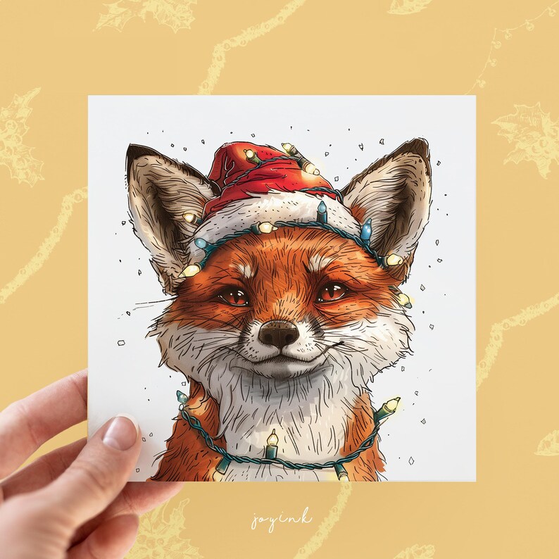Personalised Fox Merry Christmas Card, Customisable Fox Christmas ...