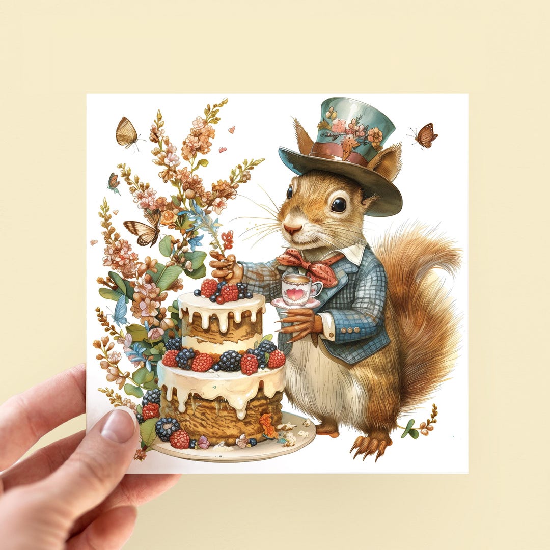 Personalised Red Squirrel Birthday Card, Cute Animal Birthday Cards ...