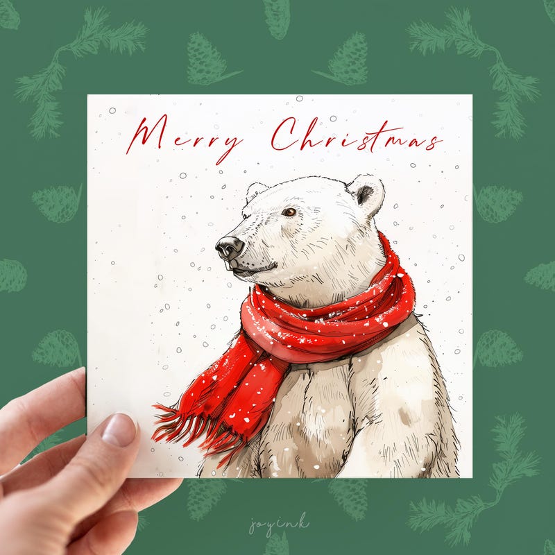 Polar Bear Card - Etsy