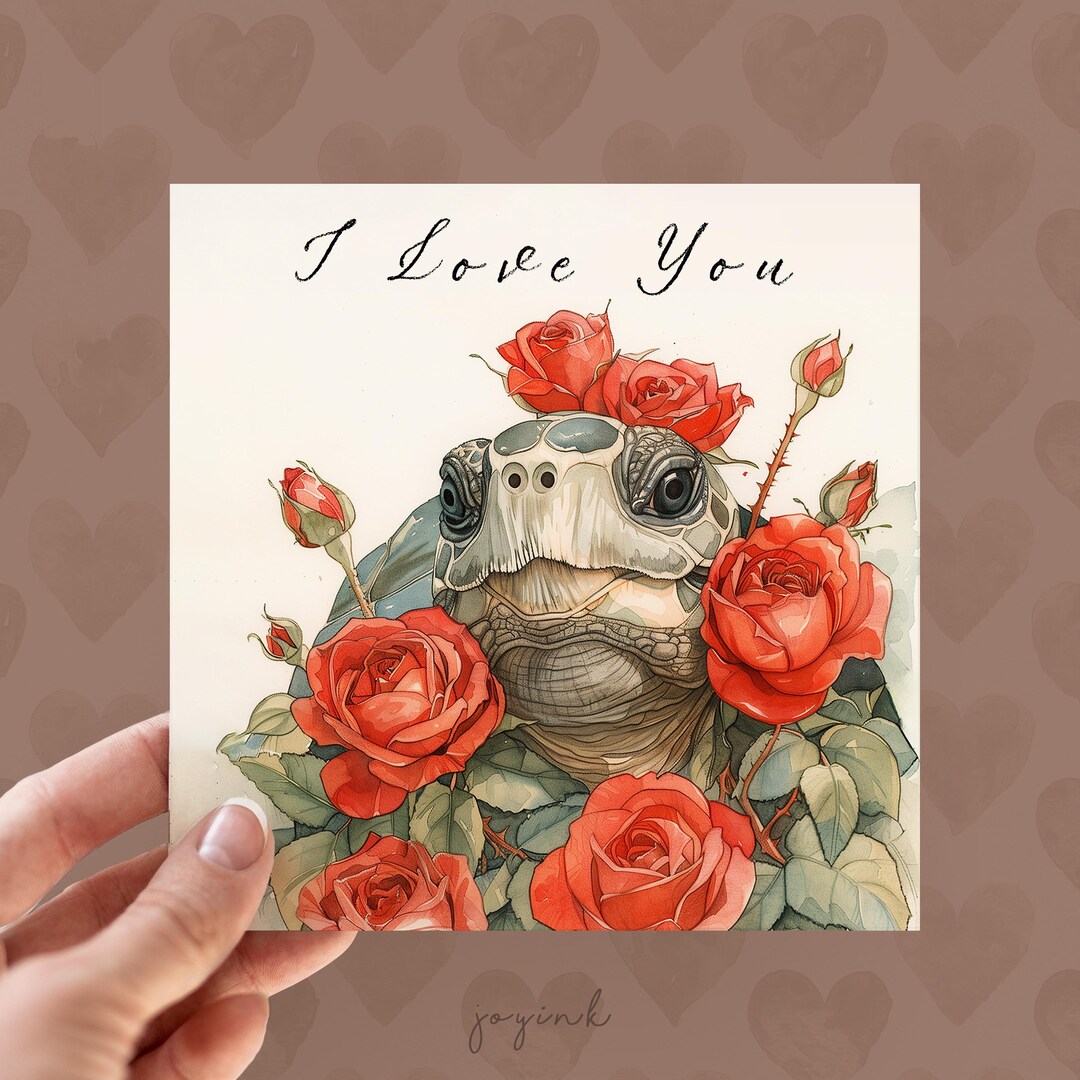 Personalised Tortoise Valentine's Cards, Animal Love Cards for Wife, I ...