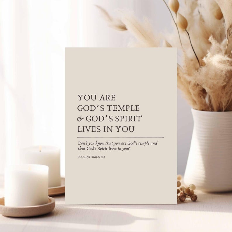 Bible Verse Printable: God's Temple Scripture Decor (SVG, PNG, JPG) - Etsy