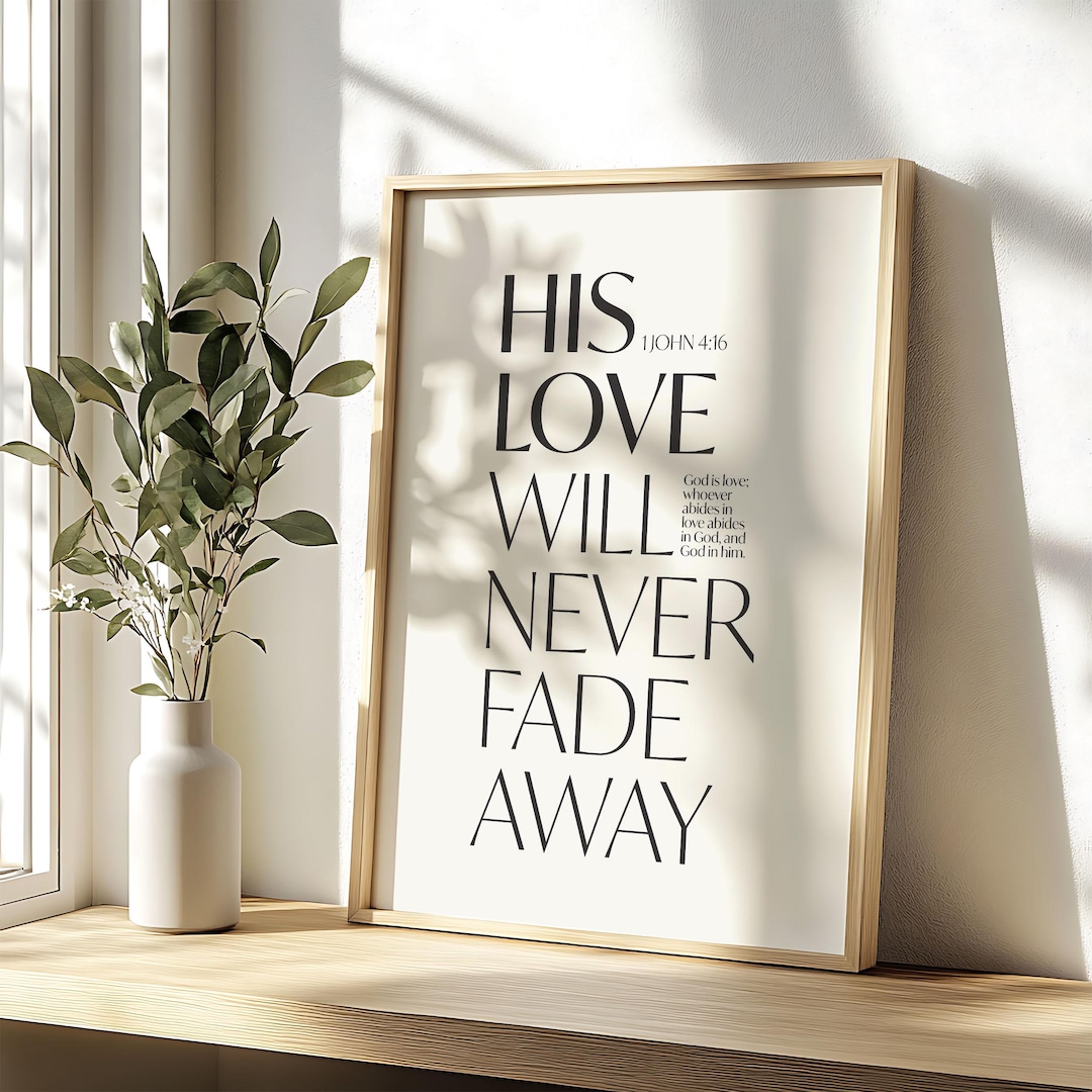 1 John 4:16 Wall Art, God is Love Scripture Print, Christian Home Decor ...
