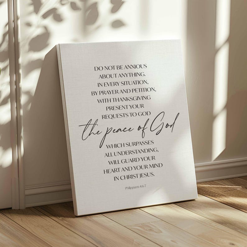 Do Not Be Anxious Printable | Philippians 4:6-7 Bible Verse Wall Art ...