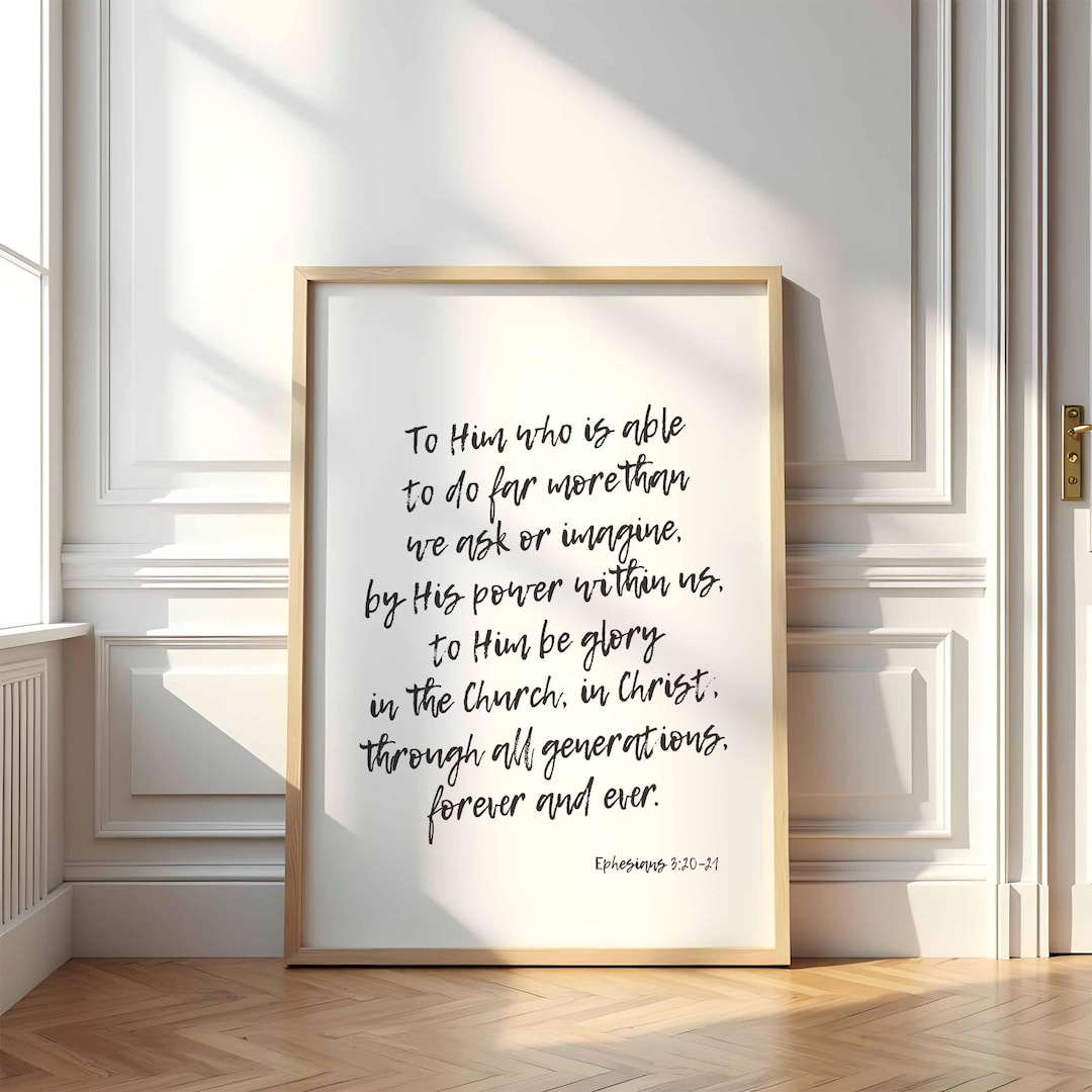 Immeasurably More Printable | Ephesians 3:20-21 | Scripture Wall Decor ...