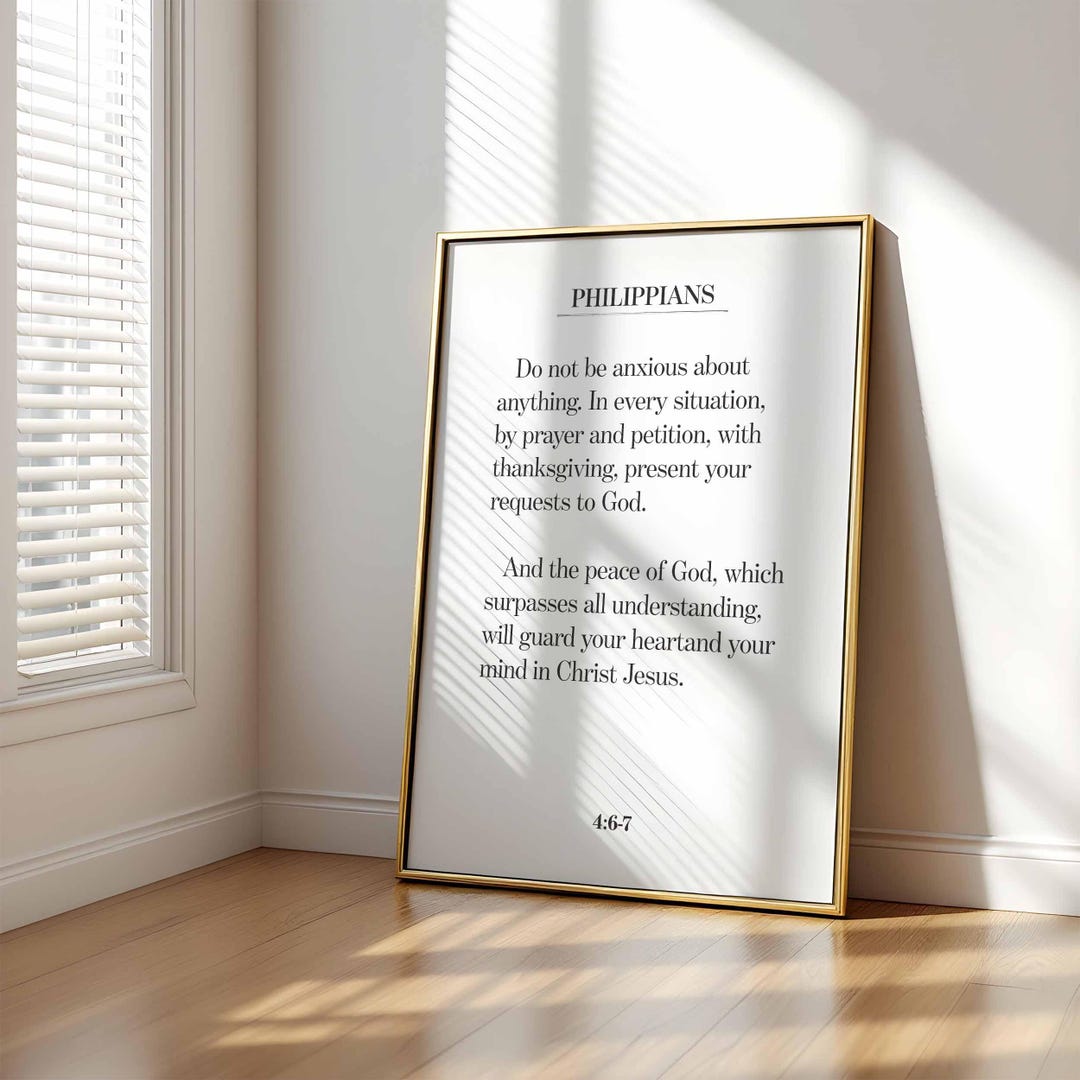 Philippians 4:6-7 Wall Art Print | Christian Scripture Printable ...