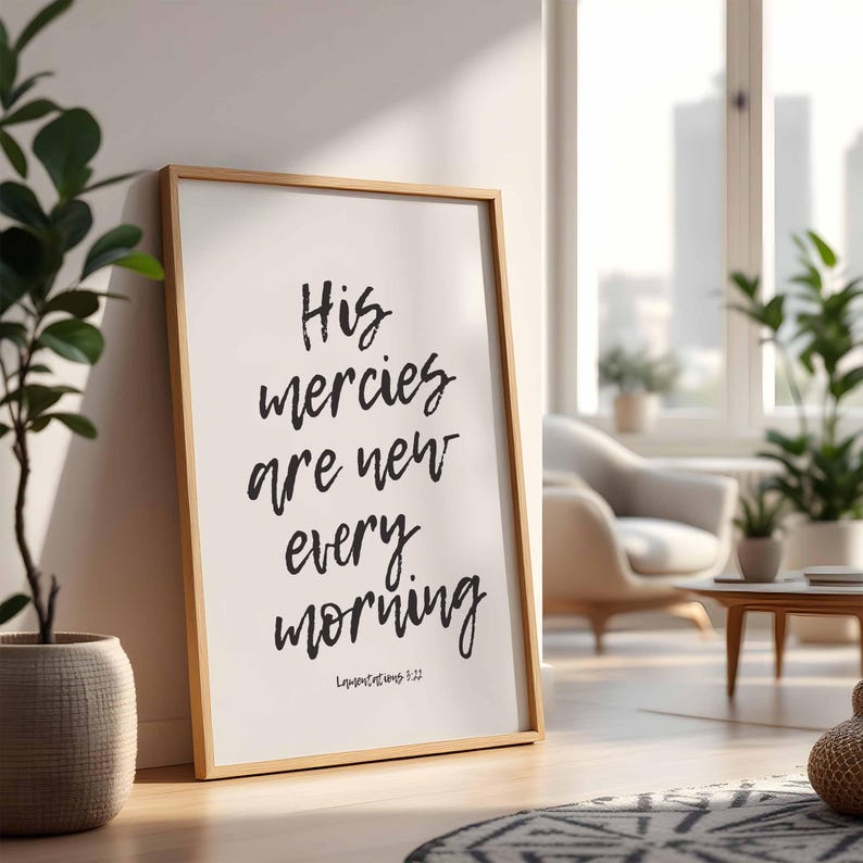 Bible Verse Printable, His Mercies Are New Every Morning, Modern ...