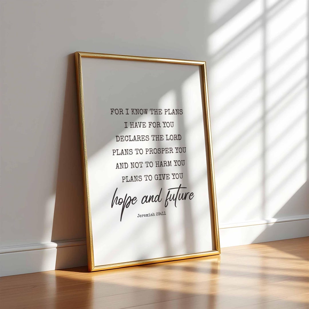 I Know The Plans For You Printable Bible Verse Art Modern Christian
