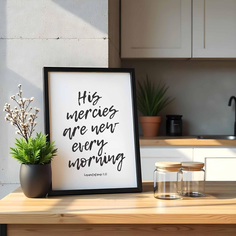 Bible Verse Printable, His Mercies Are New Every Morning, Modern ...