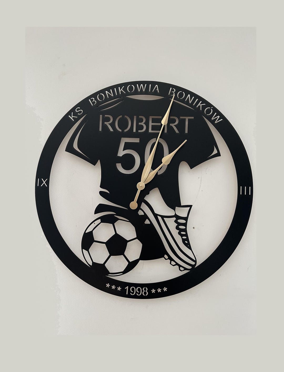 Laser Cut Soccer Clock, for Player, Goalkeeper, Personalized, Digital ...