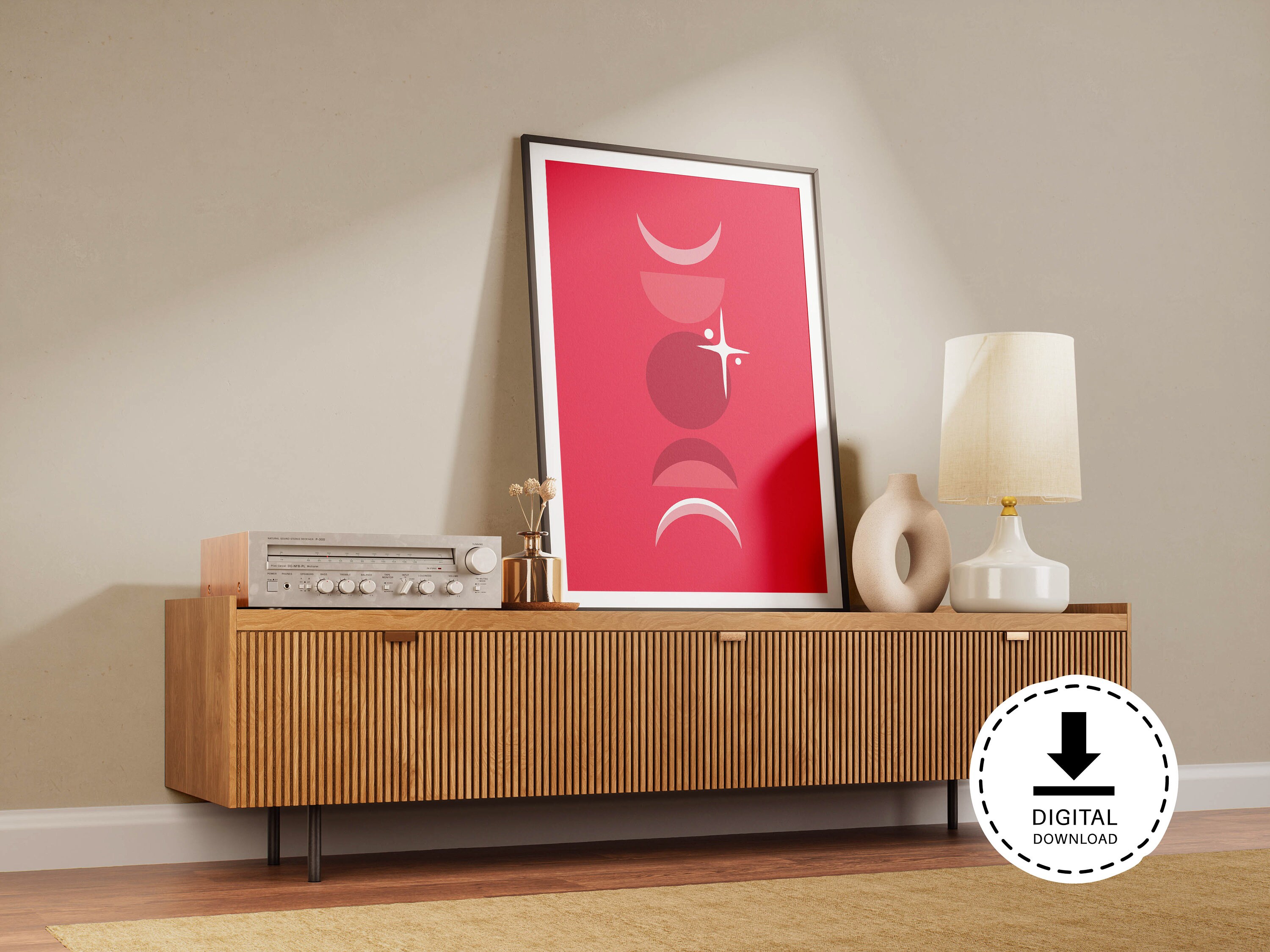 Sparkly Moon Phases Wall Art, JPG Instant Download, Maximalist ...