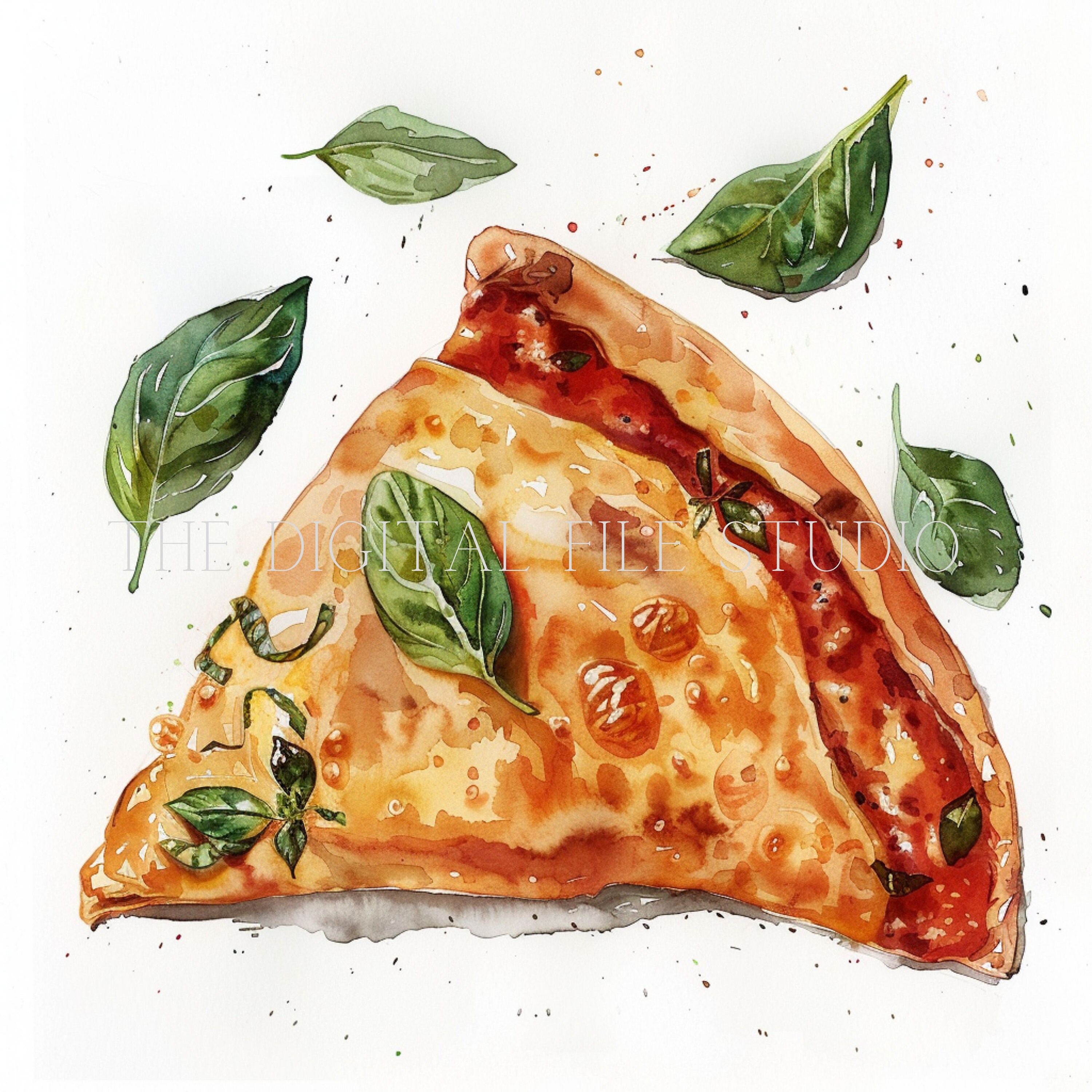 12 Watercolor Calzone Clipart PNGJPGPDF Digital Images Graphics ...