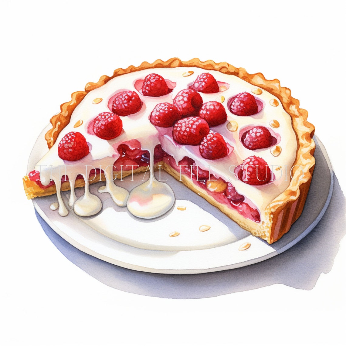 12 Watercolor Bakewell Tart Clipart PNGJPGPDF Bakewell Tart Digital ...