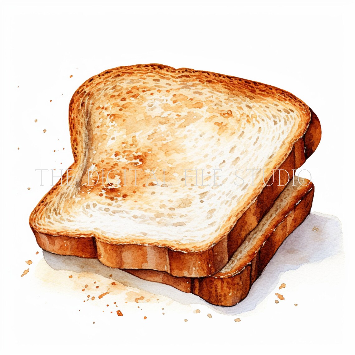 12 Watercolor Toast Clipart PNGJPGPDF Toast Digital Images Toast ...