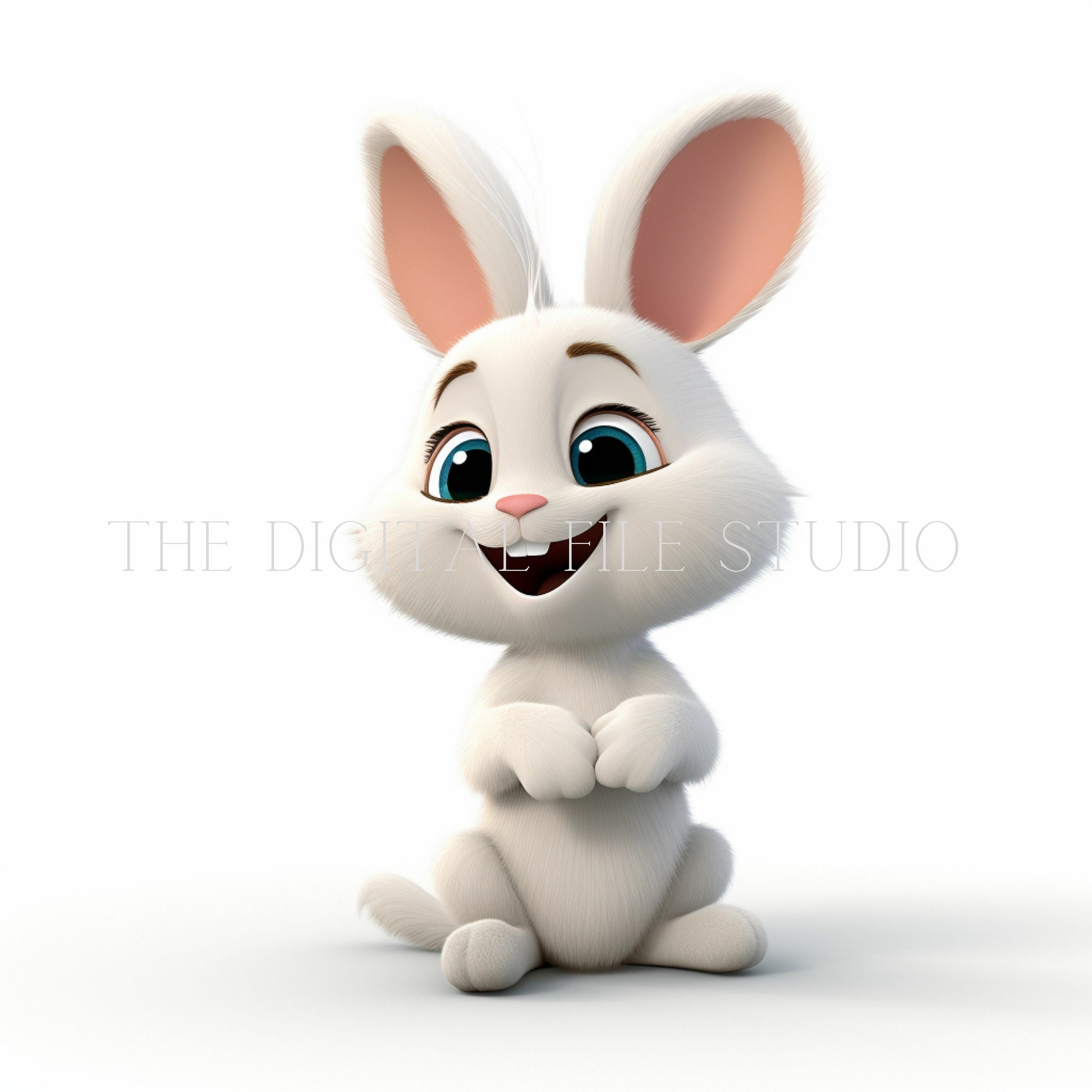 12 Cartoon Rabbit High-quality Designs PNGJPGPDF Clip Art 12 Digital ...