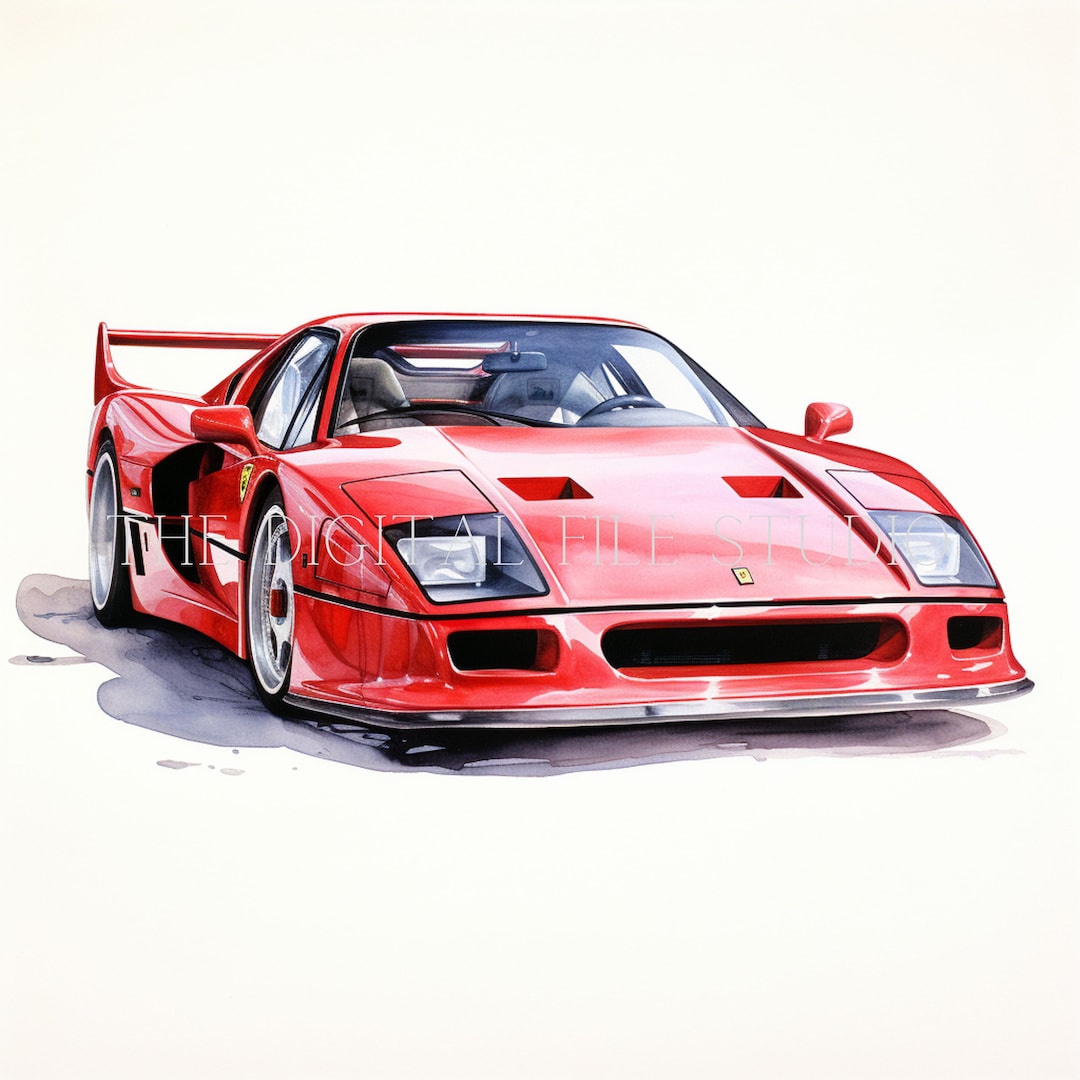 12 Ferrari F40 High-quality Designs PNGJPGPDF Clip Art, Journaling ...