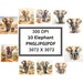 10 Elephant PNGJPGPDF Clipart Digital Download Animal Images Wildlife ...