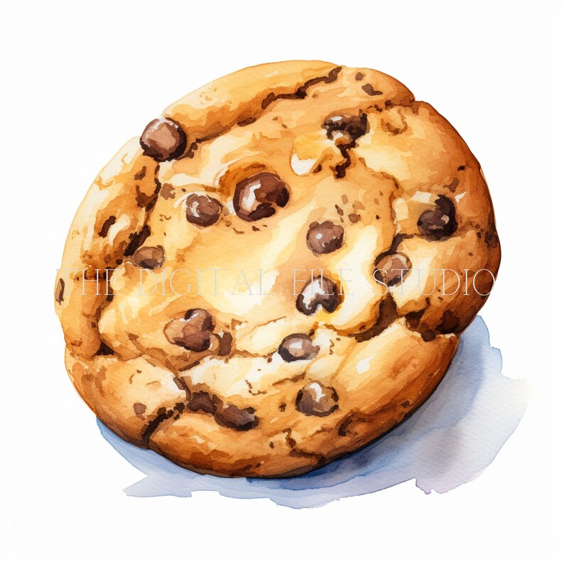 12 Watercolor Cookies Clipart PNGJPGPDF Cookies Digital Images Cookies ...