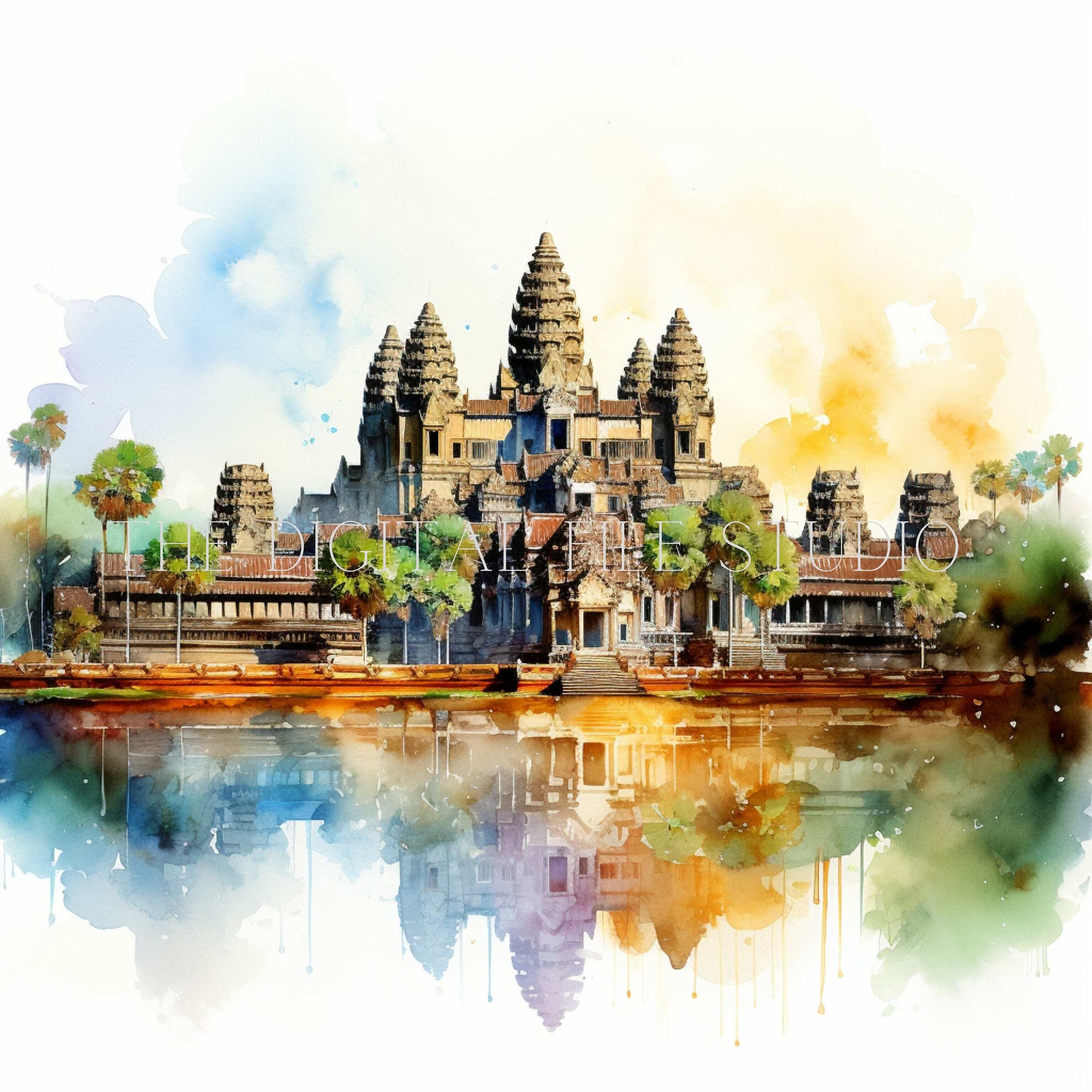 12 High-quality Designs of Angkor Wat Clip Art 12 PNGJPGPDF Digital ...