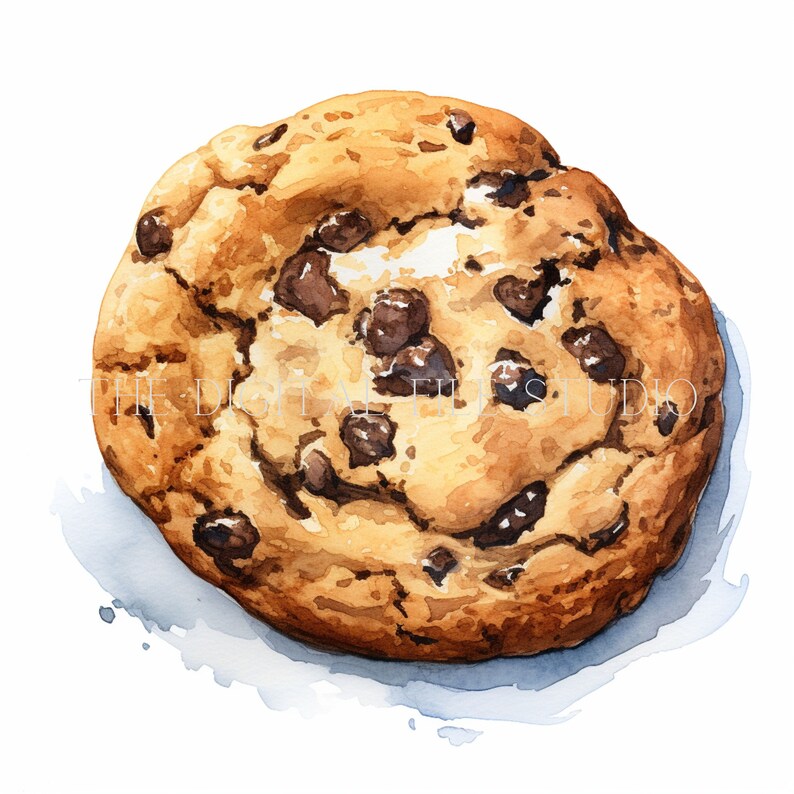 12 Watercolor Cookies Clipart PNGJPGPDF Cookies Digital Images Cookies ...