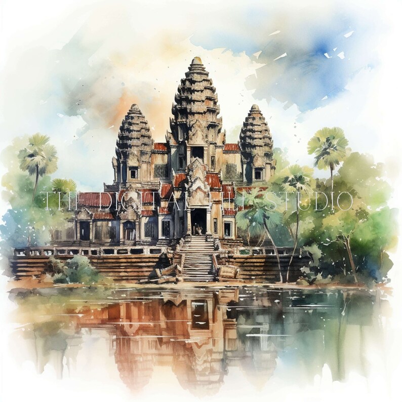 12 High-quality Designs of Angkor Wat Clip Art 12 PNGJPGPDF Digital ...