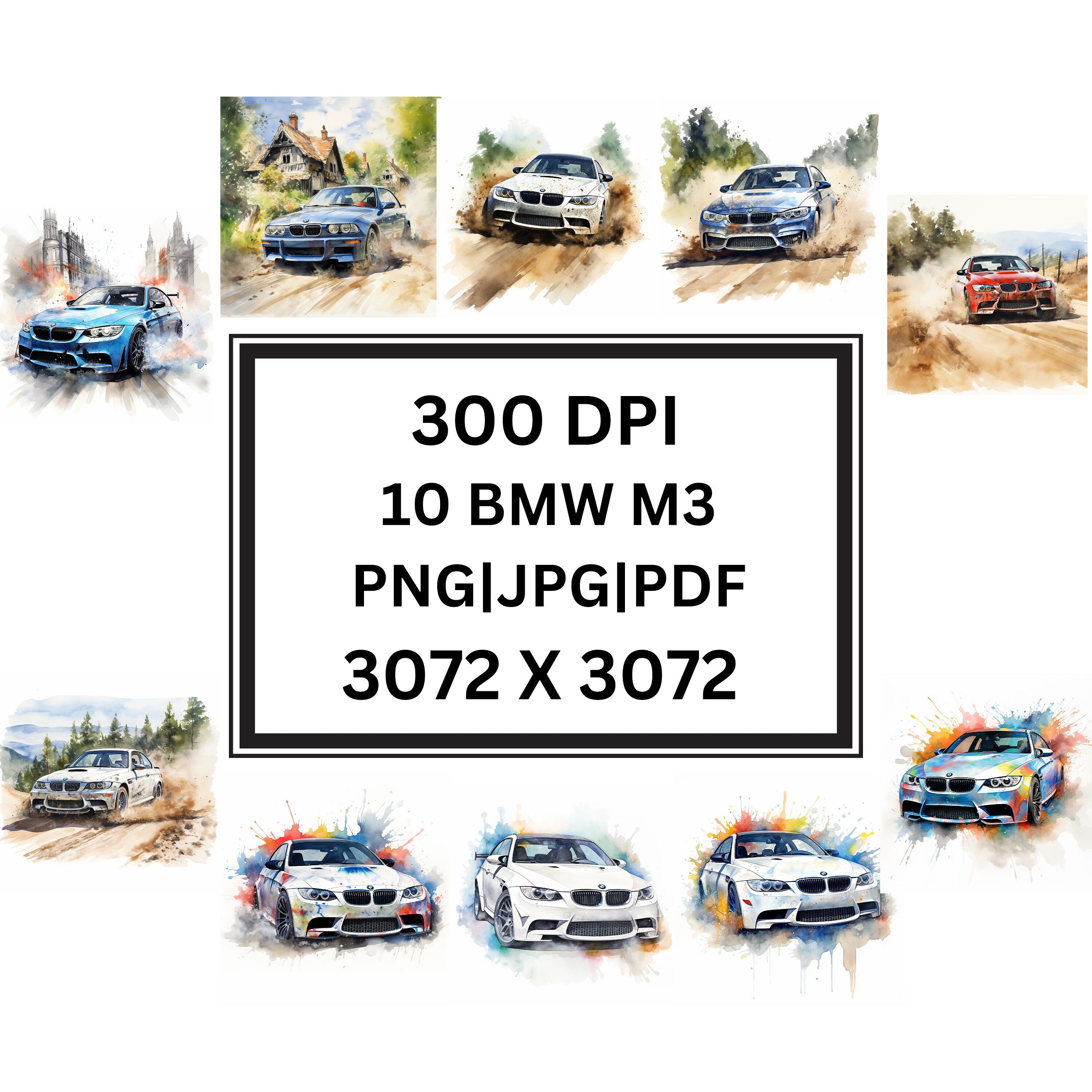 10 High-quality Designs of BMW M3 Clip Art 10 PNGJPG Digital ...