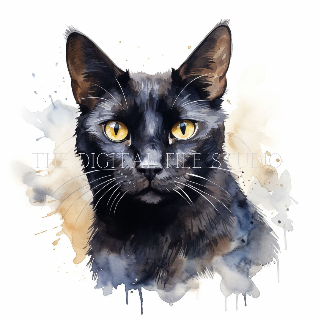 10 High-quality Bombay Cat PNG JPG PDF Cat Clipart Watercolor Card ...