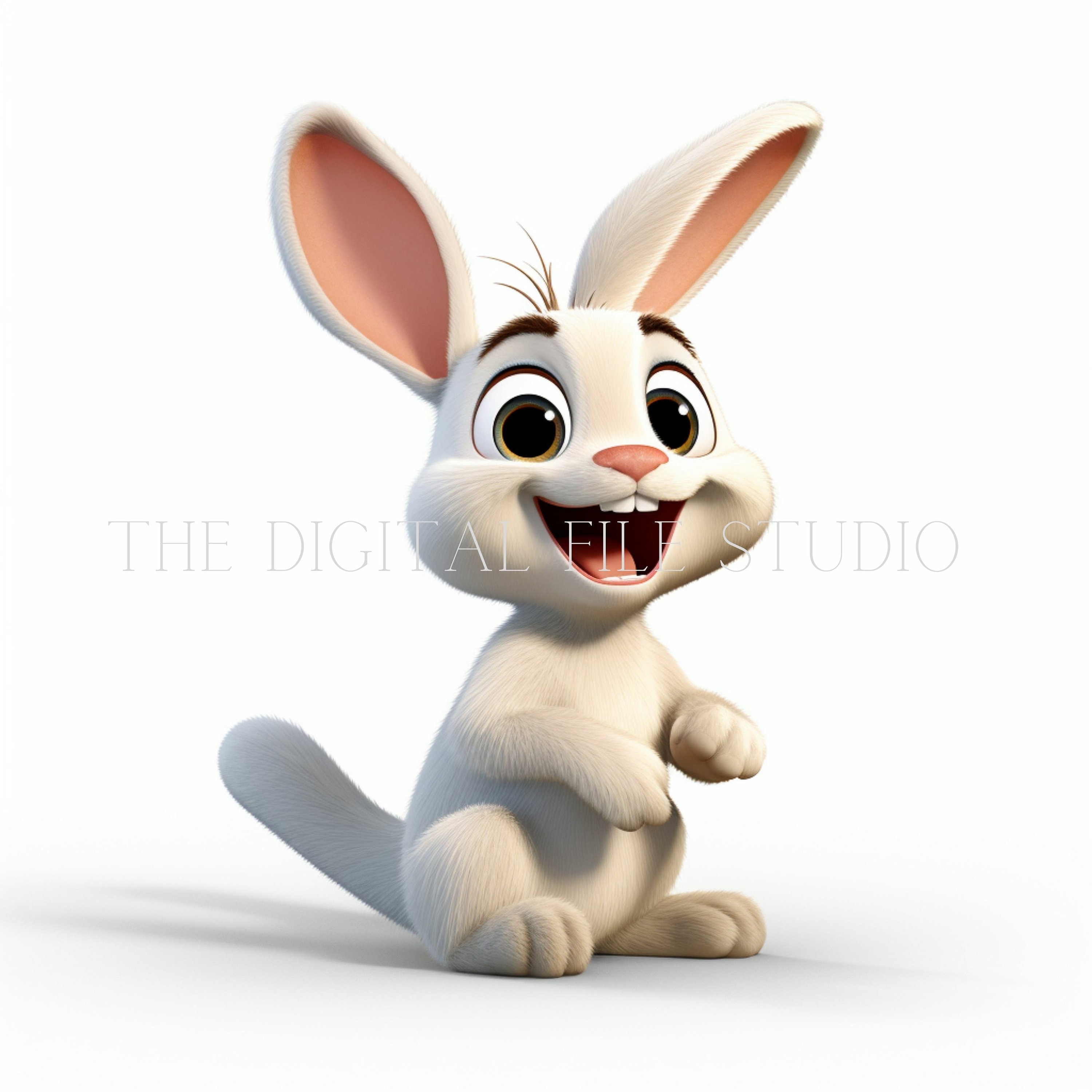 12 Cartoon Rabbit High-quality Designs PNGJPGPDF Clip Art 12 Digital ...