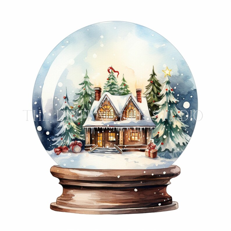 8 High-quality Designs of Christmas Snow Globe PNGJPGPDF Digital Print ...