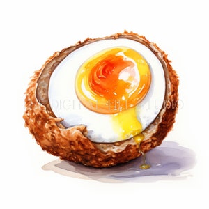 12 Watercolor Scotch Eggs Clipart PNGJPGPDF Scotch Eggs Digital Images ...