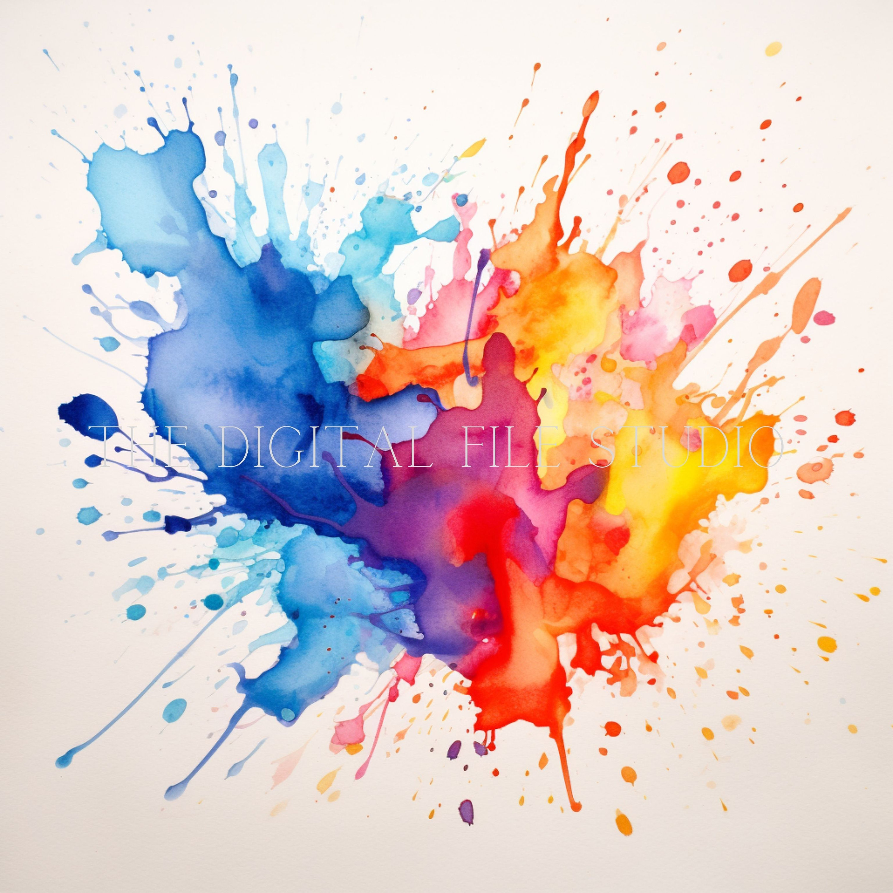Watercolor Splashes Clipart PNG Paint Splatter Clipart Ink Clipart ...