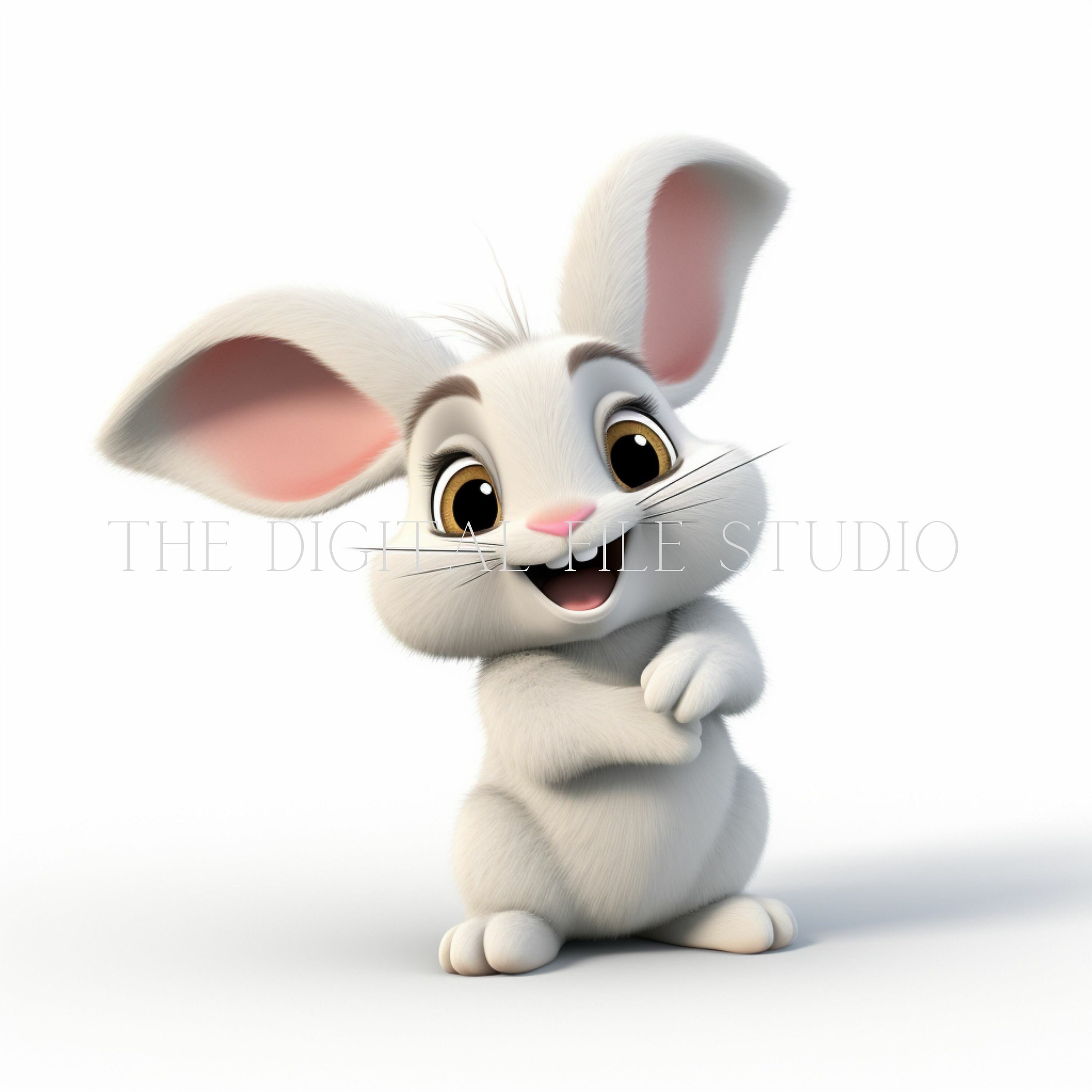 12 Cartoon Rabbit High-quality Designs PNGJPGPDF Clip Art 12 Digital ...