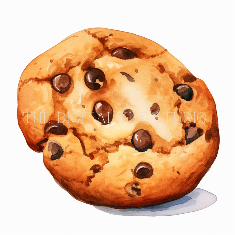 12 Watercolor Cookies Clipart PNGJPGPDF Cookies Digital Images Cookies ...