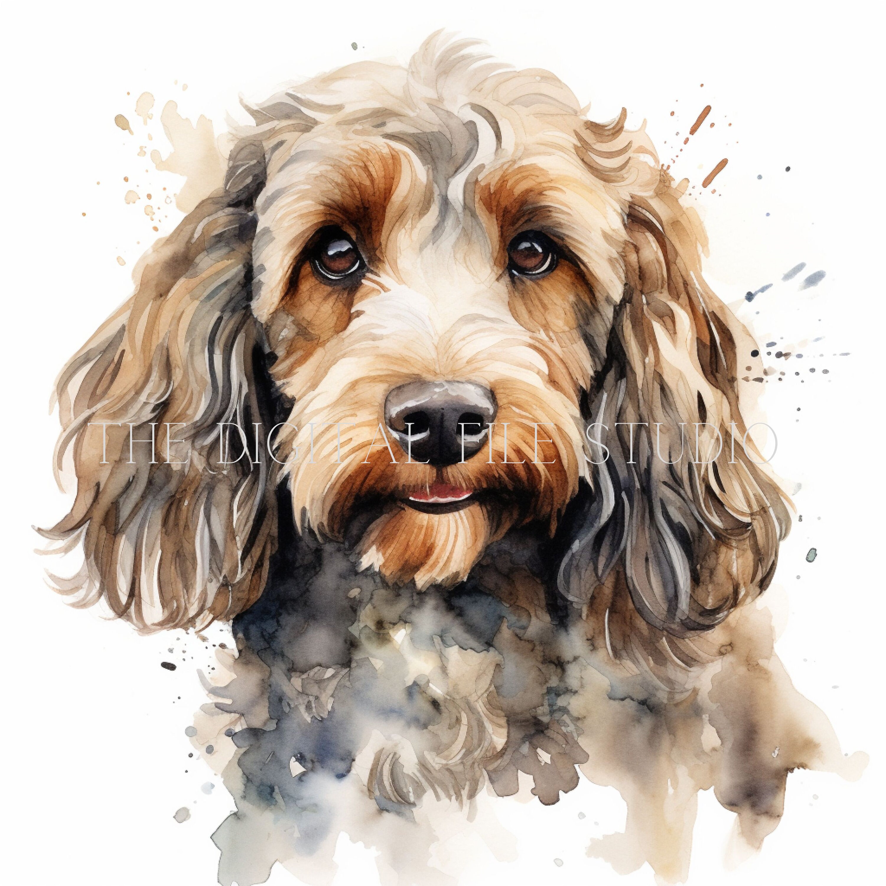 12 High-quality Cockapoo PNG JPG PDF Dog Clipart Watercolor Card Making ...